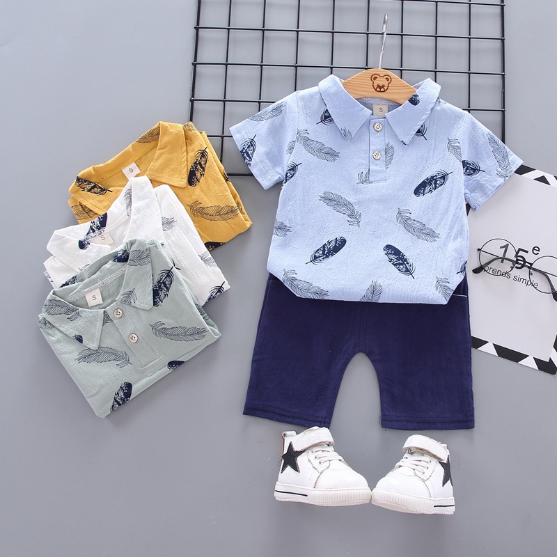 Boys POLO suit shirt+shorts set 0-4 Years Old Children's Baby Sweat ...