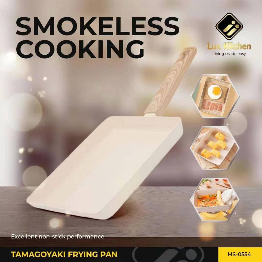 Lux Kiichen Non-Stick Japanese Tamagoyaki Pan Egg Pan Omelette Pan Egg ...
