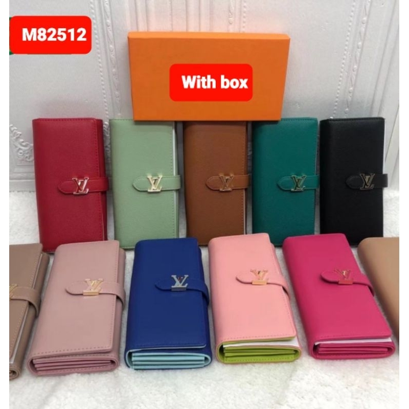 #M82512 Leather bifold long wallet ( With box) | Shopee Philippines