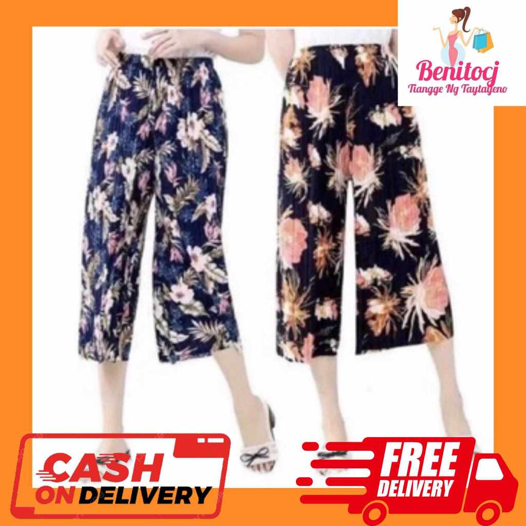 Tokong Square Pants Straight Cut 3/4 Big size High Waist Cartoon ...