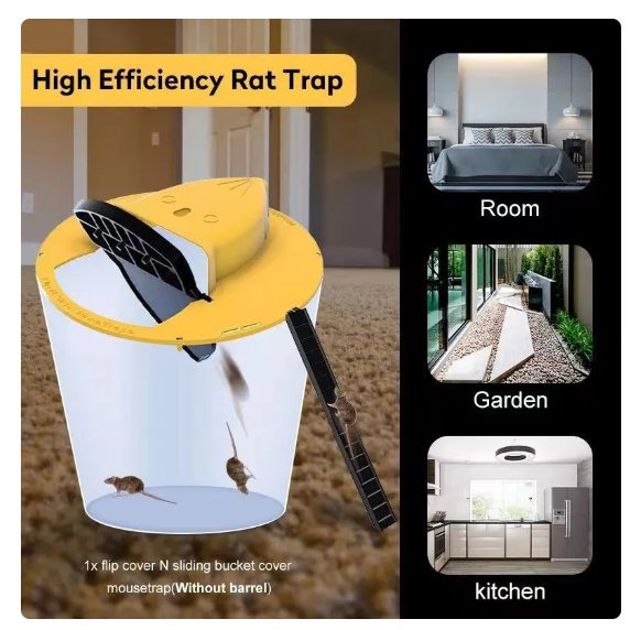 Reusable Mouse Trap Plastic Bucket Lid Rat Traps Humane Or Lethal ...