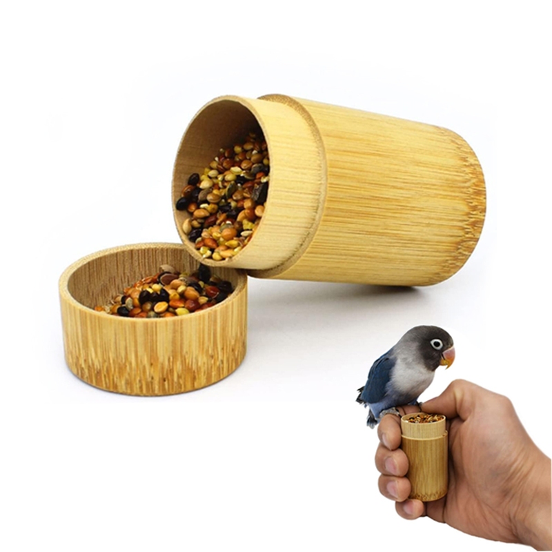 Portable Hand-held Interactive Feeder Bird Training Food Jar Parrot ...