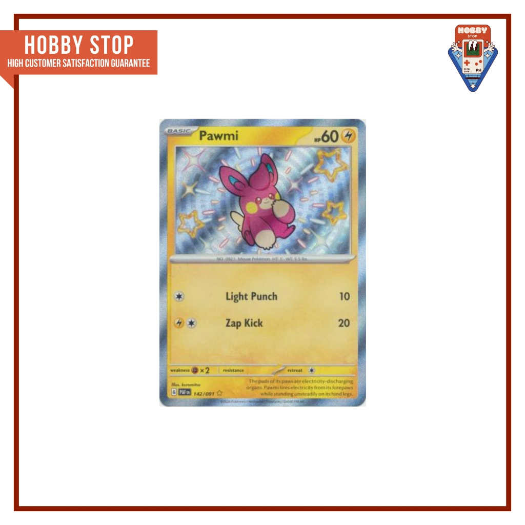 Pawmi Shiny Holo Rare 142/091 Paldean Fates Pokemon TCG Scarlet ...