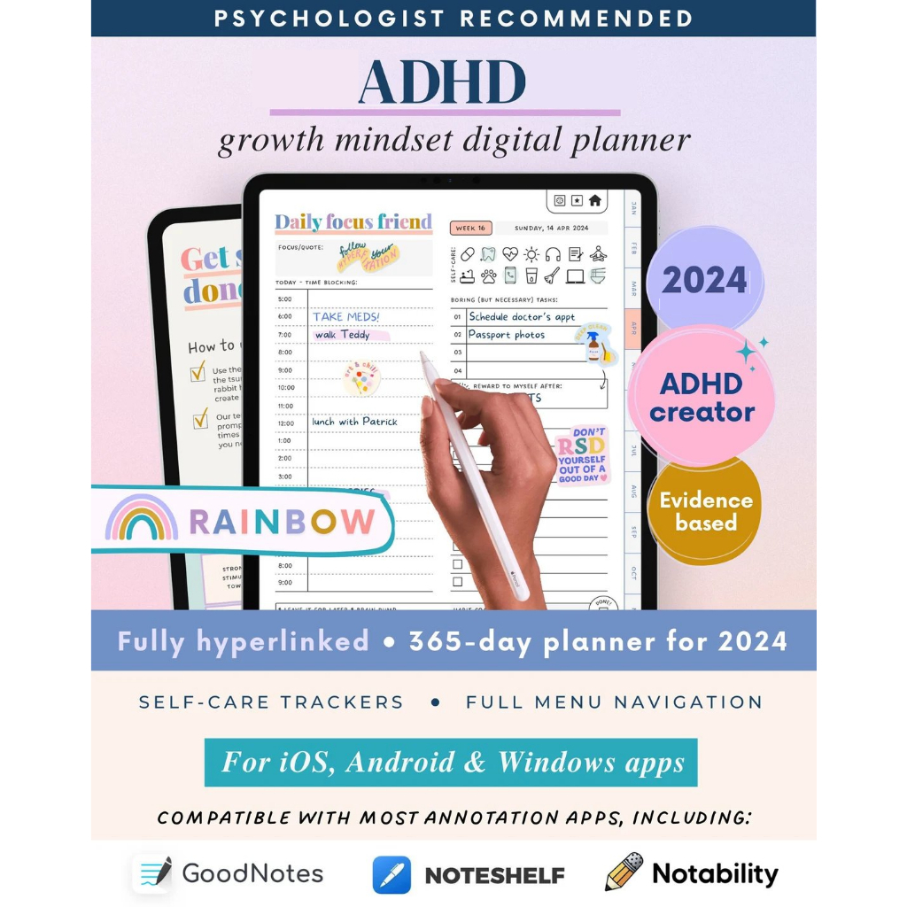 2025 ADHD Digital Planner (made by an ADHDer) for iPad, Goodnotes ...
