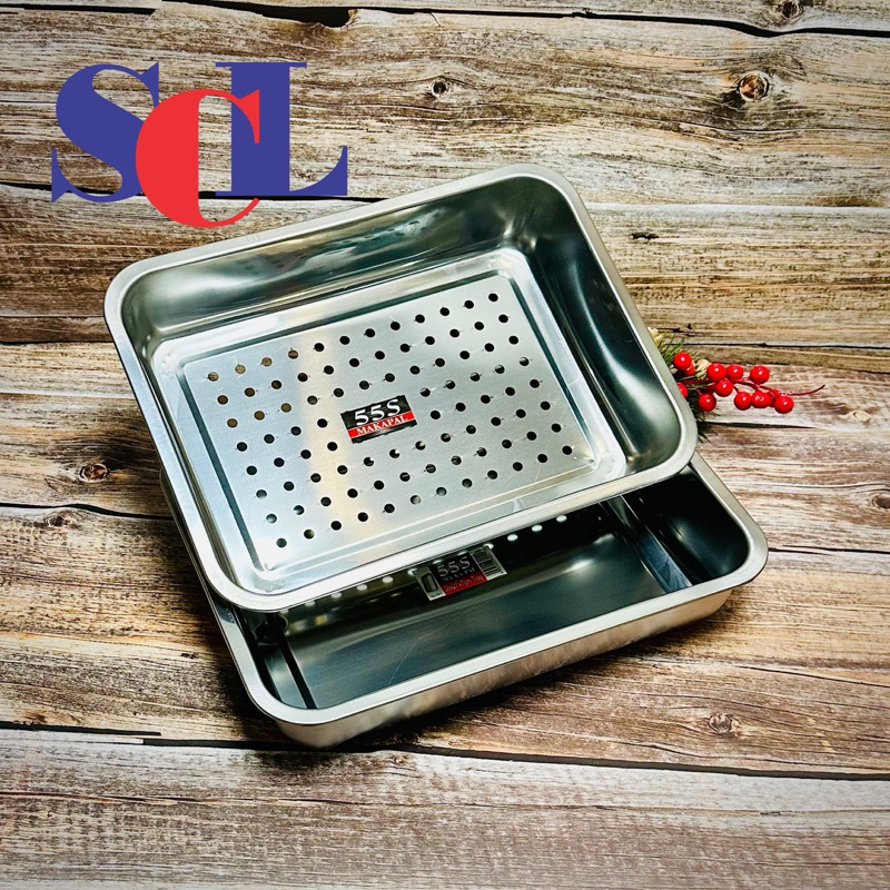 SET‼️STAINLESS COLANDER WITH TRAY 3 INCHES DEEP MULTIFUNCTIONAL USE ...