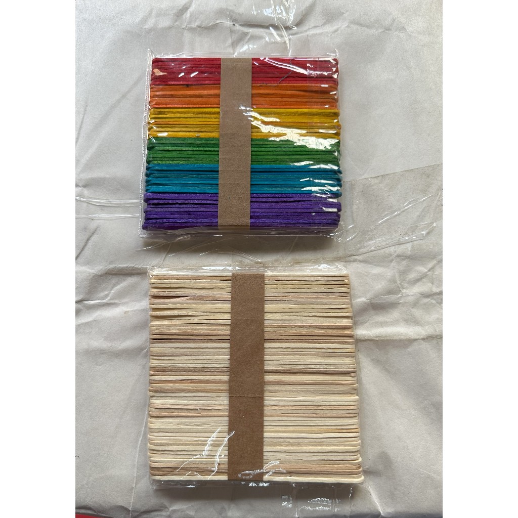 50pcs Popsicle Stick Plain/Natural/Colored Ice Cream Stick Small ...