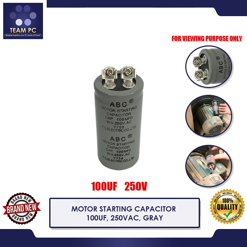 MOTOR STARTING CAPACITOR 100UF, 250VAC, GRAY | Shopee Philippines