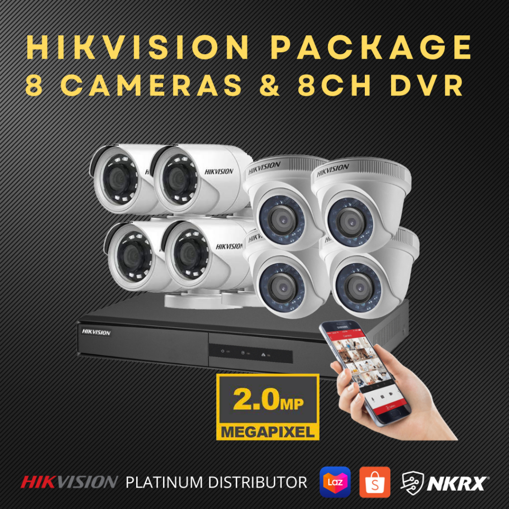 Hikvision 8CH 2MP Turbo HD CCTV Package w/ Mobile View | CCTV Kit DIY | 8CH2D2B-2MP | Shopee ...