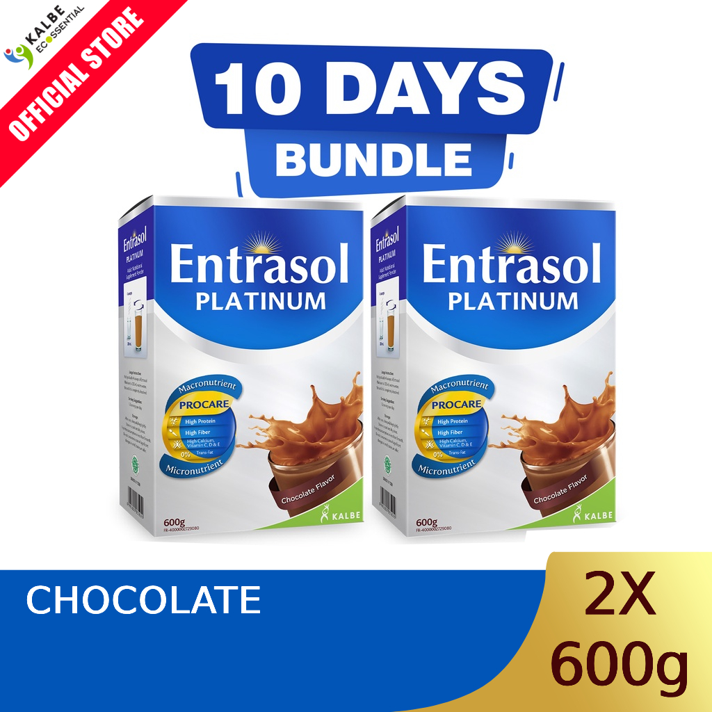 2x Entrasol Platinum Milk For Adult 600g (1.2kg) - Chocolate | Shopee ...