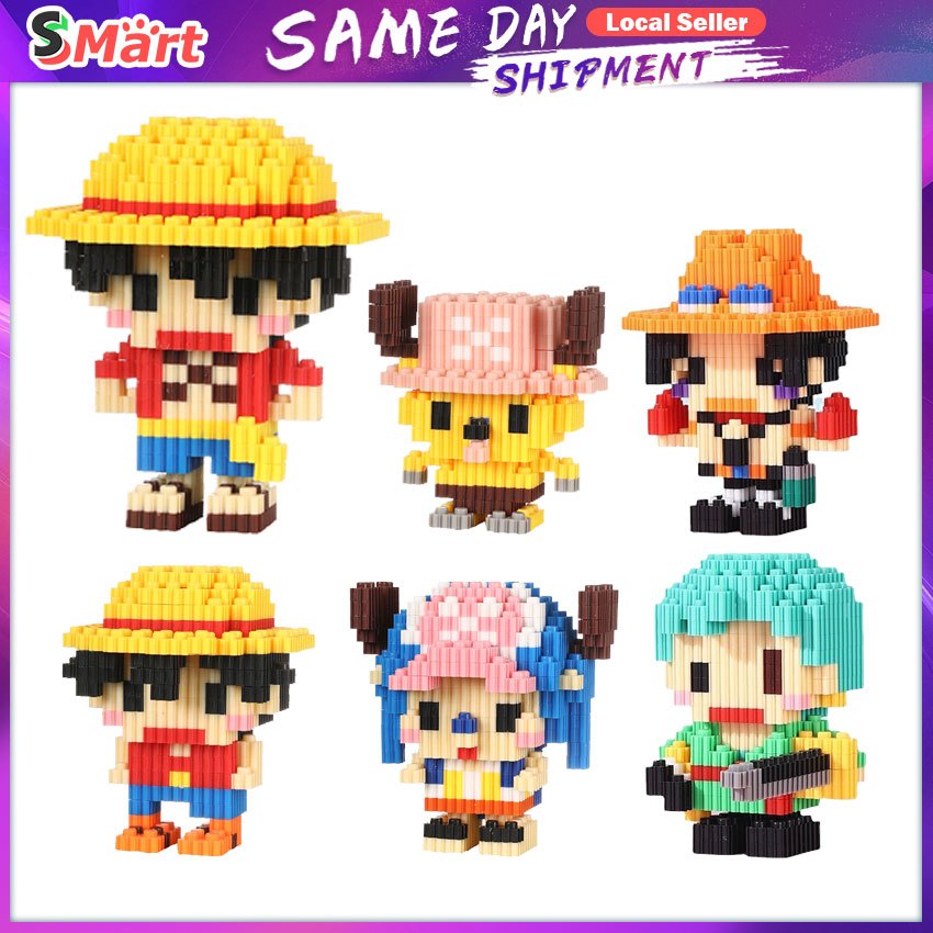 Anime One Piece Action Figurines Luffy Mini Model 3D DIY Collectible ...