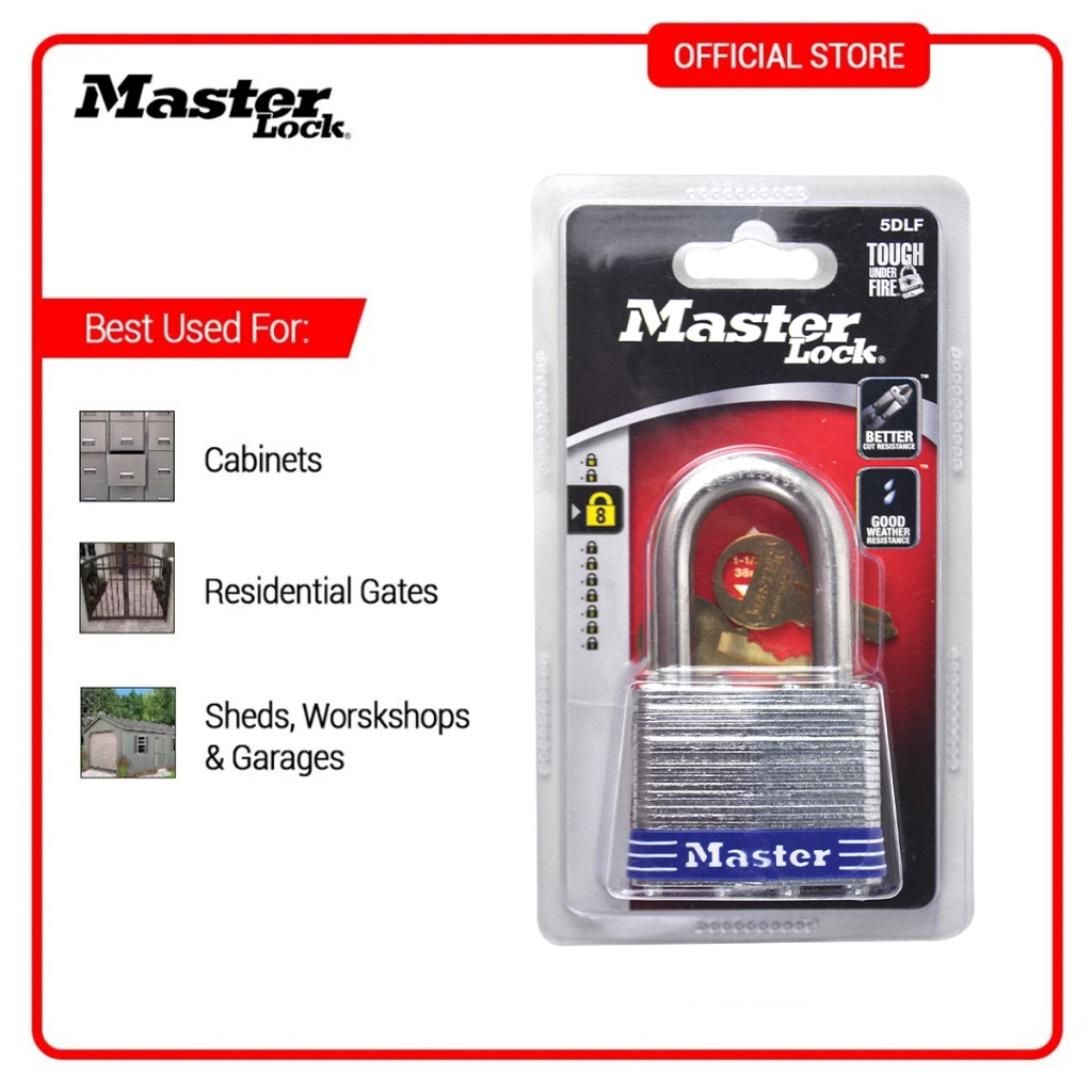 Masterlock 5DLF/5DLFPF Laminated Steel Padlock 51MM L/S | Shopee ...