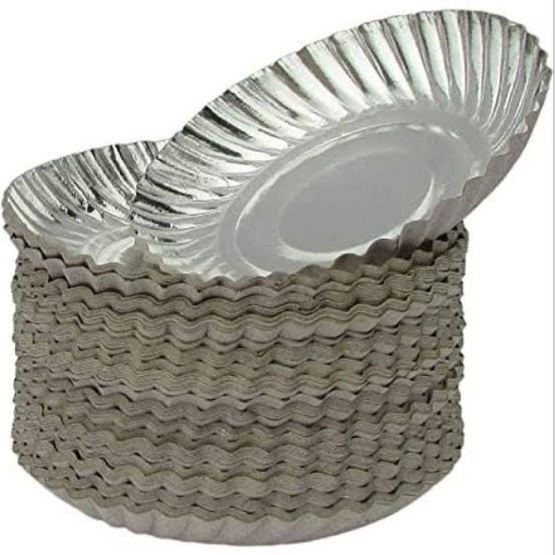 Round - Silver, brown, Laminated , hotdog Paper plates, kikiam ...