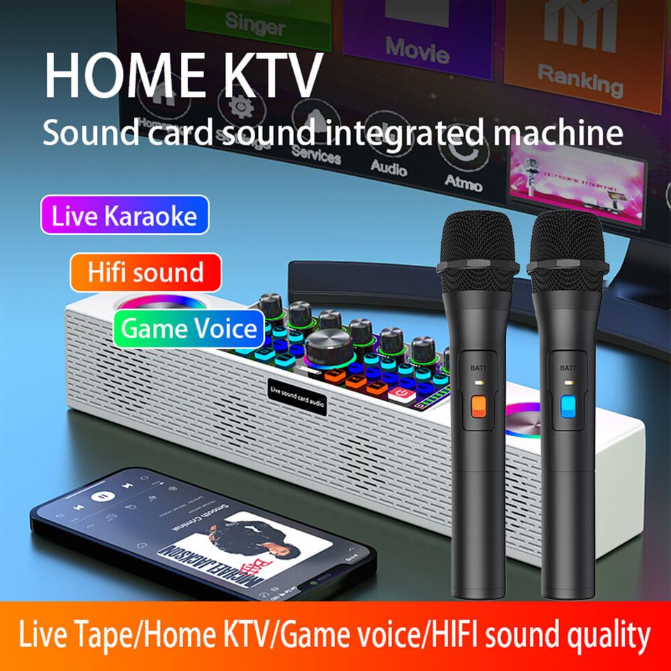 Family KTV Live Sound Card Audio Integrated Set Bluetooth Speaker, Live Streaming, Audio Mixer ...
