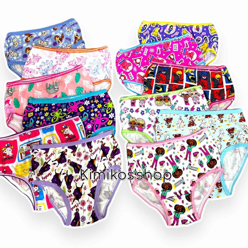 12PCS SET KIDS DISNEY PANTY (0-10YRS OLD) COTTON UNDERWEAR CHARACTER ...