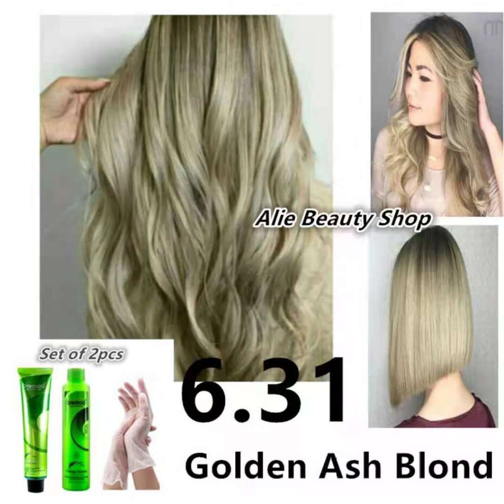 Set bremod spa hair color with oxidizer GOLDEN ASH BLOND 6.31 | Shopee ...