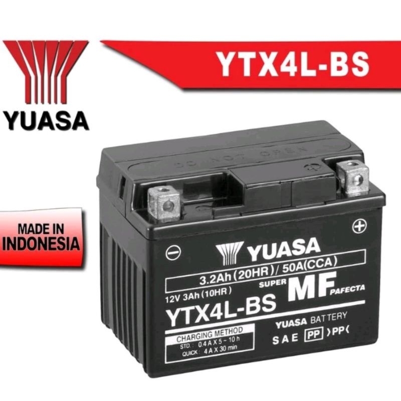 Yuasa Battery YTX4L-BS 12V, 3Ah (XRM/WAVE/SOULTY/M3/SNIPER/BEAT) 100% ...