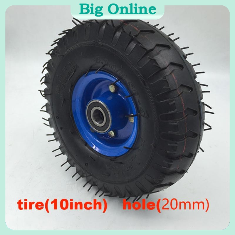 10inch 350-4 Inflatable Trolley Wheel Rubber Push Cart Wheels Heavy ...