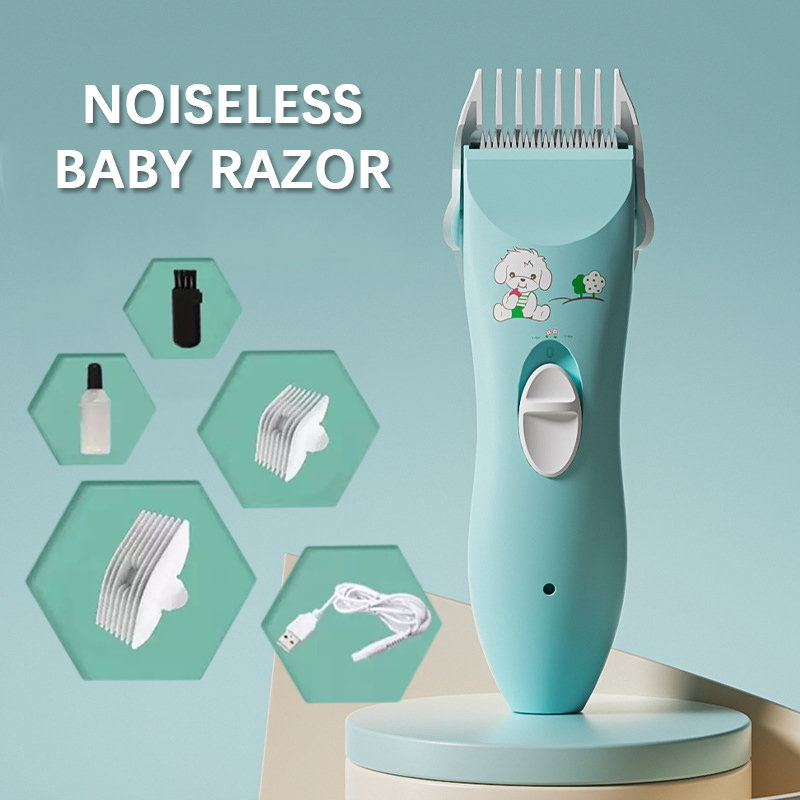 6 in 1 Noiseless Baby Razor Hair Clipper USB Charging Trimmer Set ...