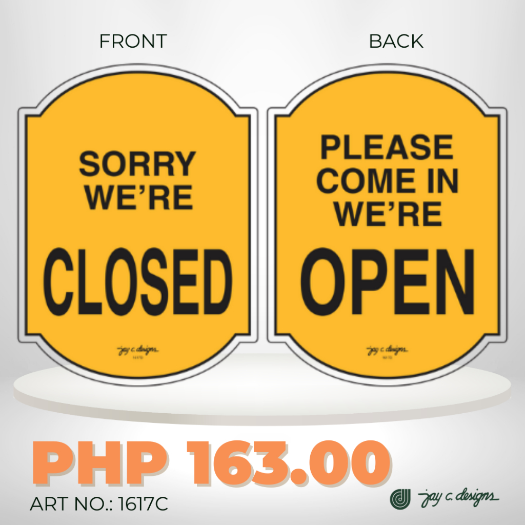 Jay C. Designs Acrylic Sign Open and Closed Signage C 1617 | Shopee ...