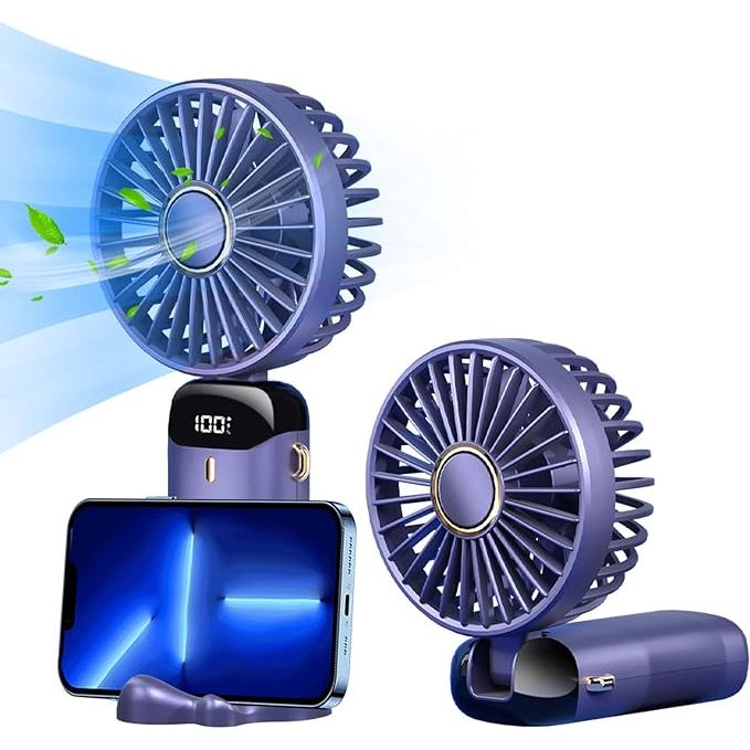 Avinas Portable LED Digital Display Mini Fan USB Rechargeable 5 Speed ...