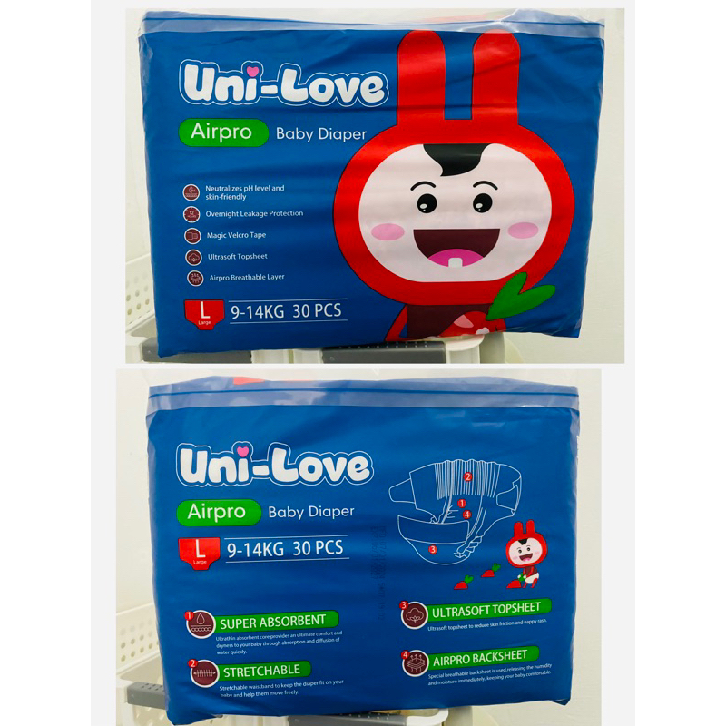 UniLove Airpro Baby Diaper 30's (Large) | Shopee Philippines