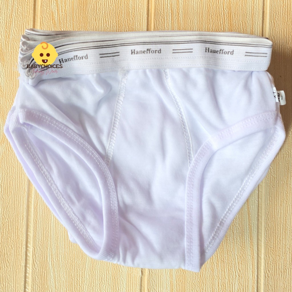 6pcs/12pcs Kids Brief Plain White Cotton For Boy 0-6yo | Shopee Philippines