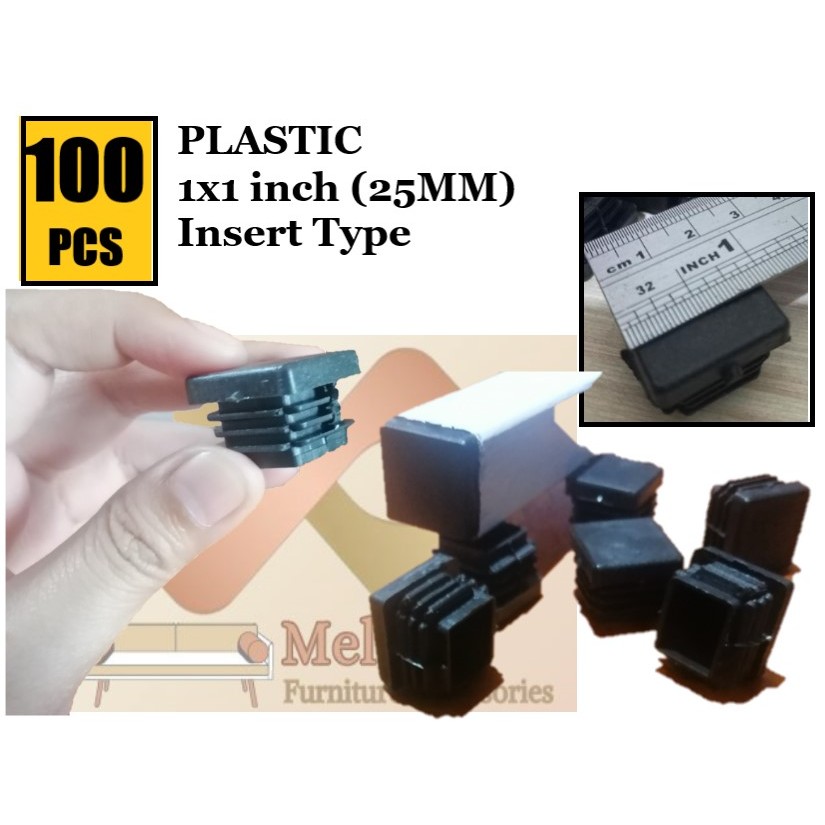 100 PCS (WHOLESALE) PLASTIC 1x1 inch (25MM) Insert Type Footing for ...