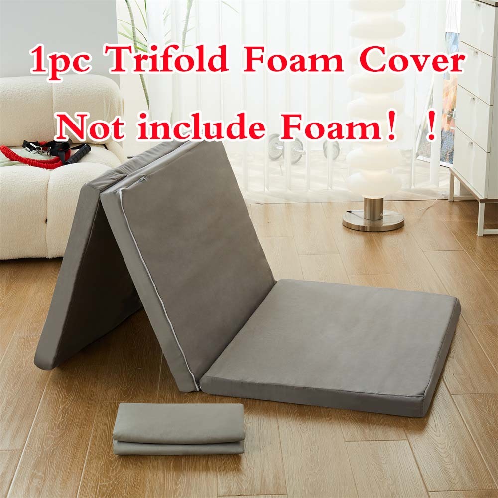 Sheleep Trifold Foam Cover with Long Zipper 2Inches Thick Foam Cover 3 ...