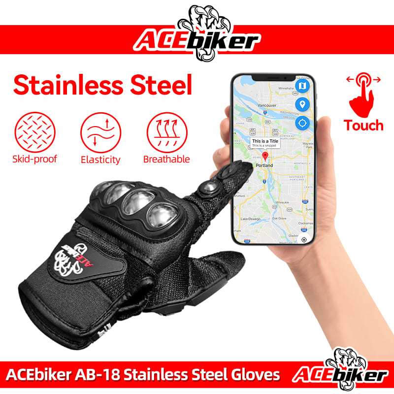 Stainless Steel Knuckles Protection Full Finger With Touch Function ...