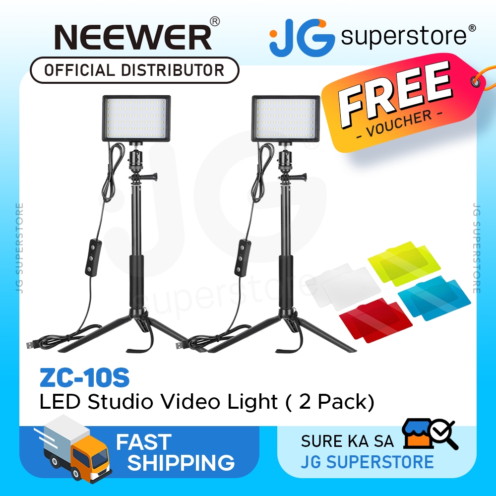Neewer ZC-10S 2 Pack Tabletop 5600K LED Video Light Kit with Dimmable ...
