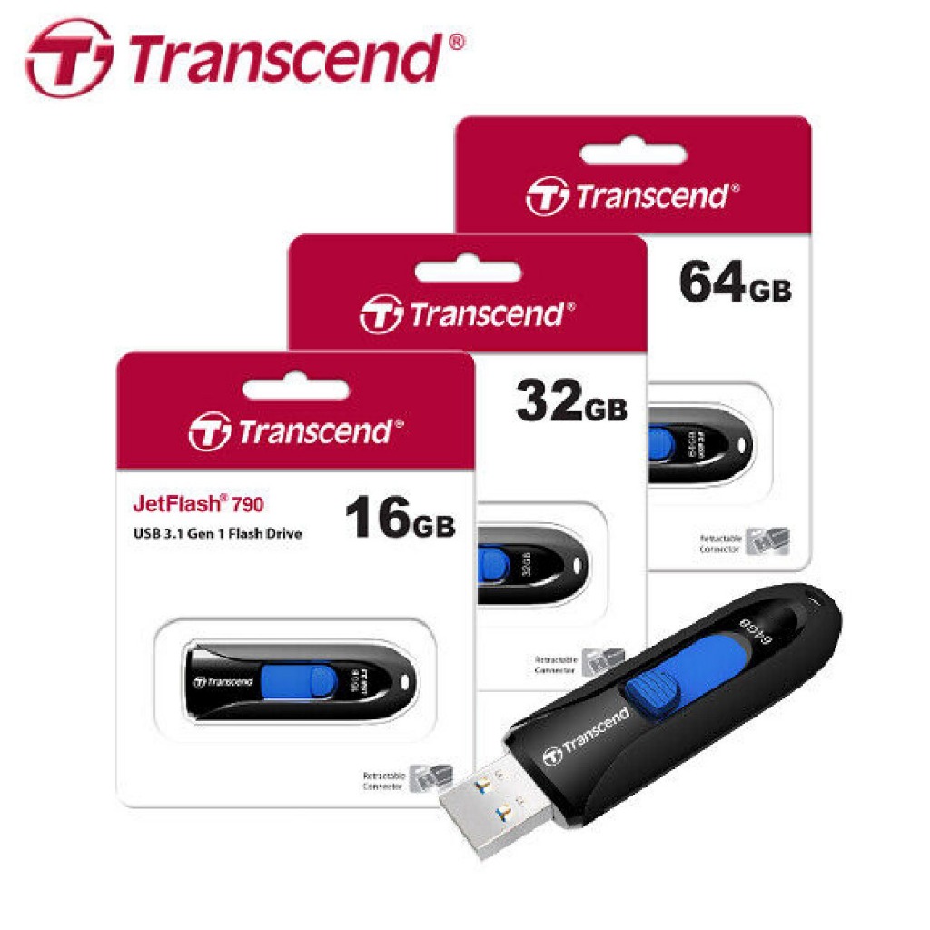 Original USB Transcend JetFlash 790 3.1 Gen USB Storage Flash Drive ...