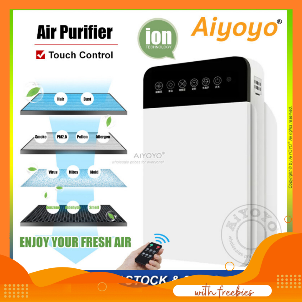 ORIGINAL Air Purifier Anti HEPA Portable Remote Control Air Cleaner ...