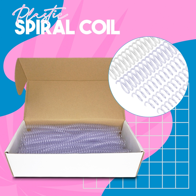 Spiral Coil for Binding A4 Size 100pcs/box Clear and White 4:1 Pitch ...