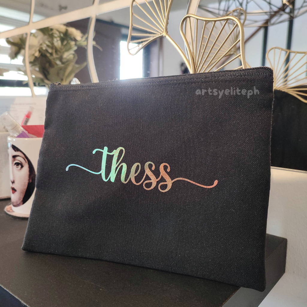 Personalized Black coin purse HTV print | Black pouch | 4x6| 8x6 | with ...