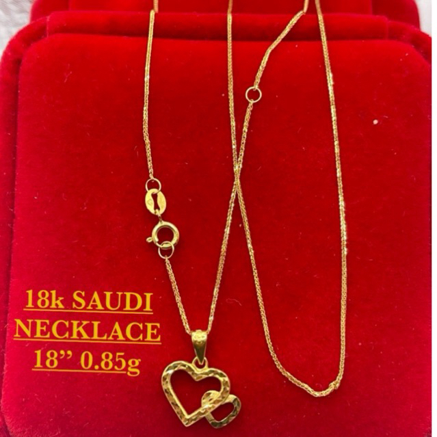 COD PAWNABLE 18k SAUDI GOLD NECKLACE W/PENDANT | Shopee Philippines
