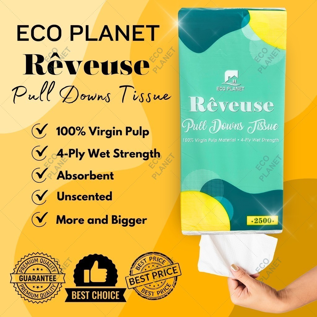 2500 Sheets Wall-Mounted Tissue Paper Large Size 4-ply Paper Super ...