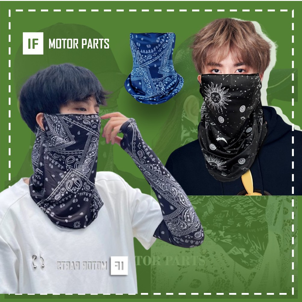 Paisley Face Mask Neck Guard Veil Sleeves Cover Sun Solar Protection ...