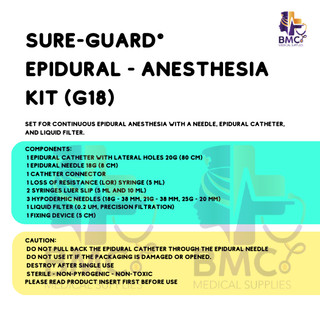 Epidural Anesthesia Kit G18 (Sterile) | Shopee Philippines