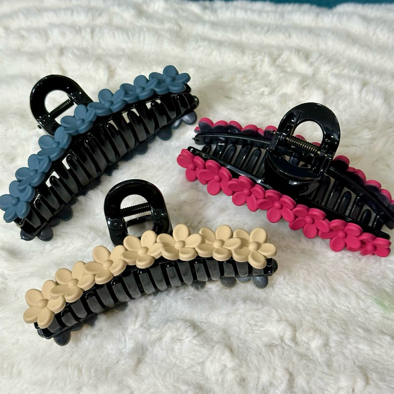 ( T11 ) XL Matte Flower Design Hair Clamp HAIR Claws Clamps NON Slip ...
