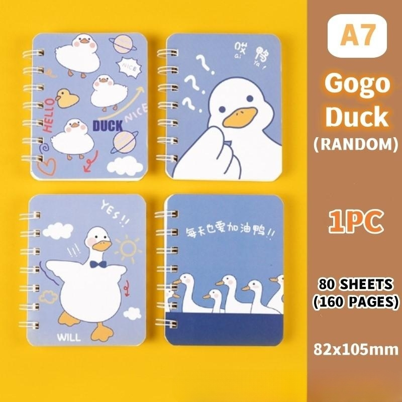 mini diary book diary A7 Cute Mini Spiral Notebook Cartoon Diary ...