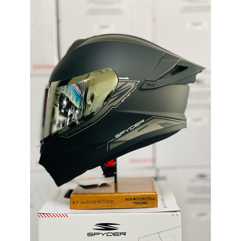 SPYDER SPIKE V2 Fullface Helmet with Free Clear Visor & Spoiler ...