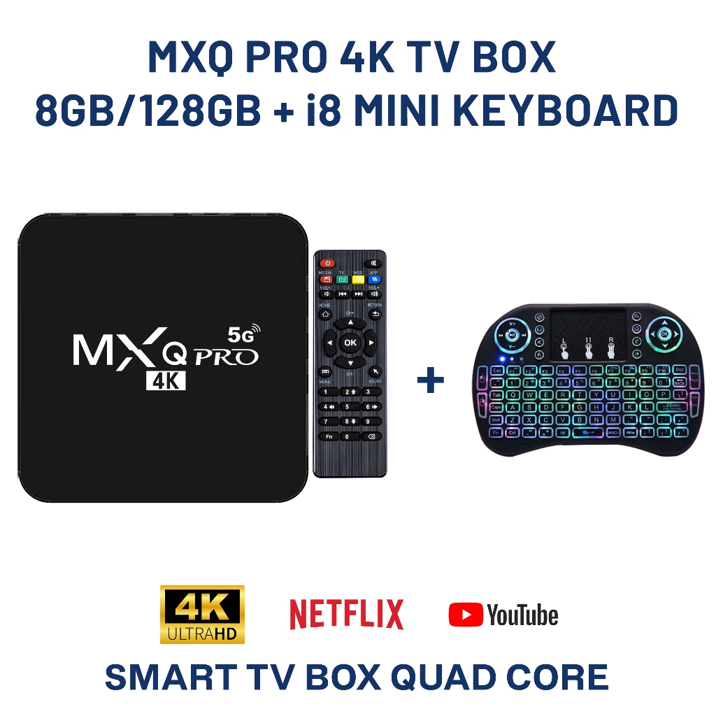 MXQ Pro 4K TV Box Ultra HD 64GB+512GB 2.4G WiFi Connection Quad Core ...