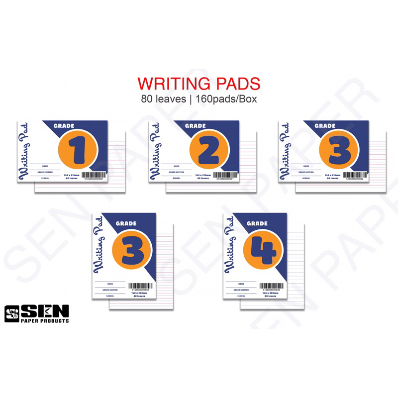GRADE 1 2 3 & 4 WRITING PAD PAPER 80 LEAVES SCHOOL SUPPLIES | Shopee ...