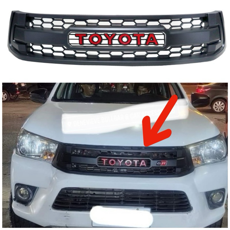 Toyota Hilux Revo 2016 - 2020 GR Grill Red Logo | Shopee Philippines
