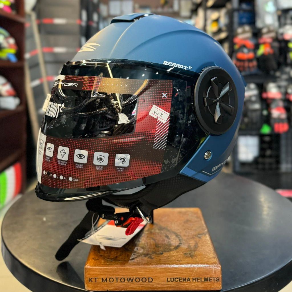 Spyder Helmet Reboot 2 V2 Half Face Single Visor w/ Free Extra Clear ...