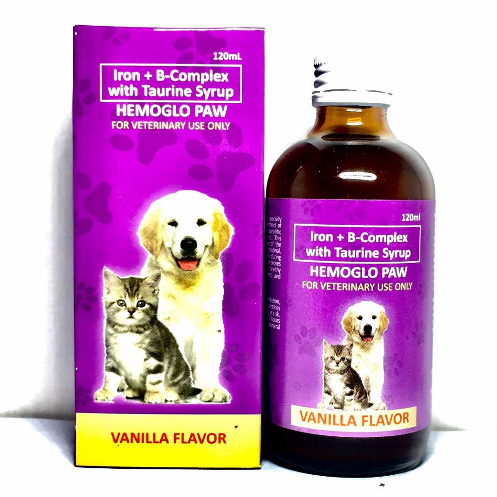 [SOUTH VET] Pawell HEMOGLO PAW 120mL ( Iron+B-Complex with Taurine Syrup) for dogs and cats ...
