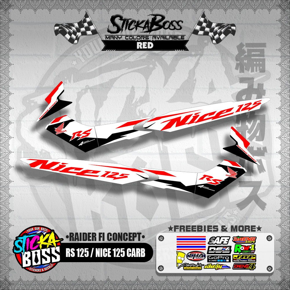 STICKER DECALS for RS 125 / NICE 125 CARB (R125RAFICO) By STICKABOSS ...