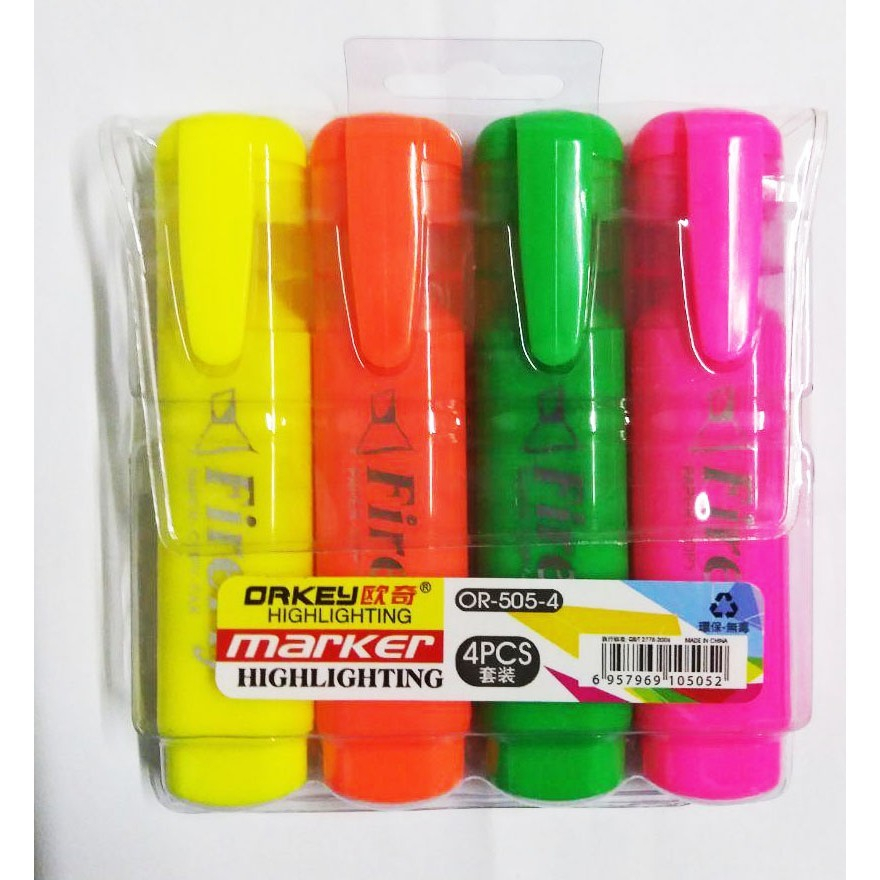 ORKEY HIGHLIGHTING MARKER WISDOM (4pcs per PACK) SOLD PER PACK | Shopee ...