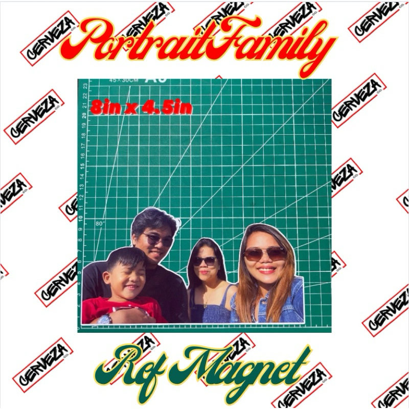 Portrait Family Ref Magnet Family Photo White/Black Outline Customized ...