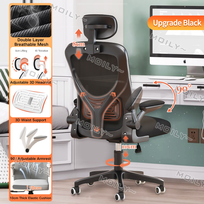 【Load 200KG】Korean Style Ergonomics Chair Mesh Office Chair Computer ...